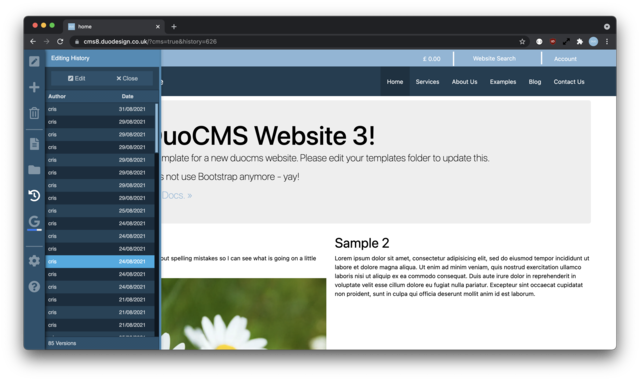 DuoCMS - Page History