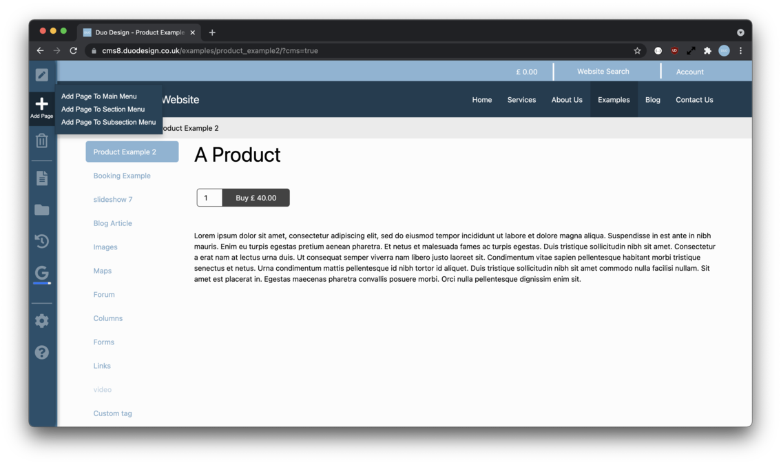 DuoCMS - Adding Pages